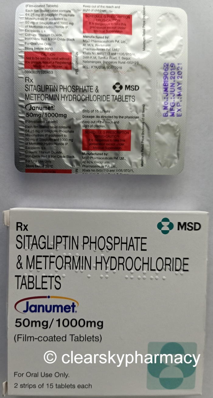 Janumet 50 500 Mg And 50 1000 Mg Sitagliptin Phosphate And Metformin